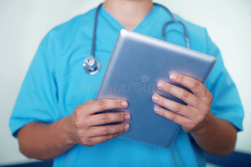 Senior Doctor Using His Tablet Computer Stock Image - Image of expert ...