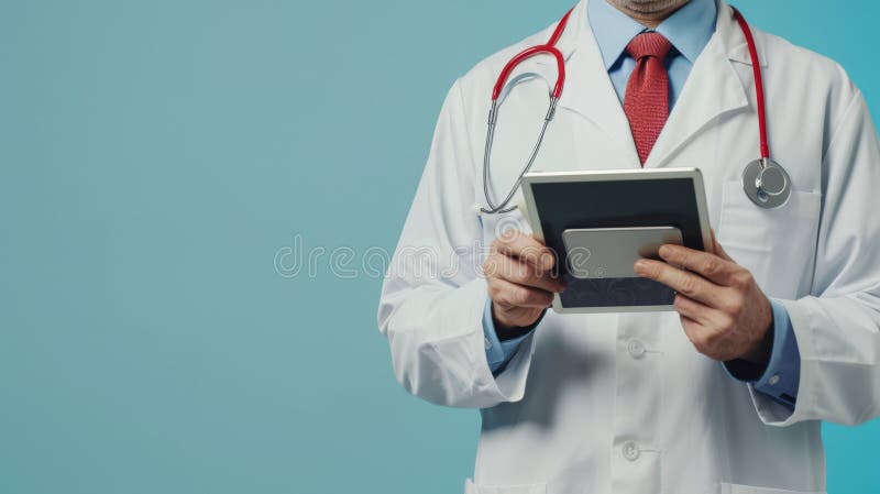 The Doctor with Tablet. AI Generated Stock Image - Image of whitecoat ...