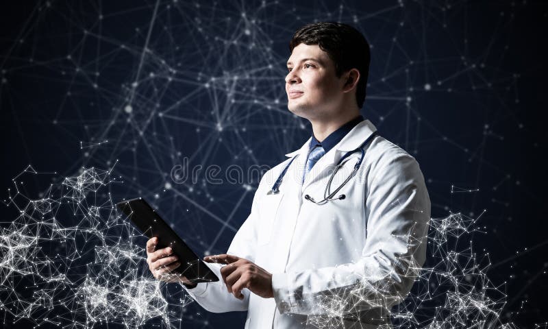 Doctor with Tablet. Concept of Digital Healthcare Stock Image - Image ...