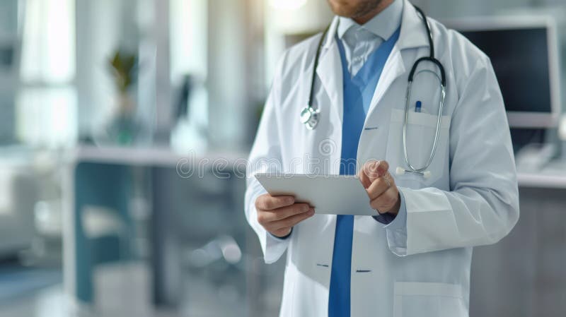 The Doctor with Tablet Device.AI Generated Image Stock Photo - Image of ...