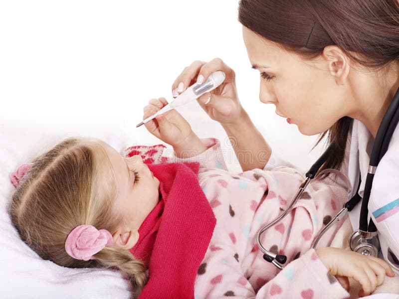 Doctor Take Child Temperature Stock Photo - Image of checking, child ...