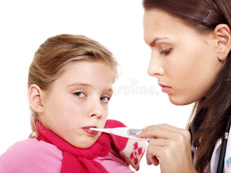 Doctor Take Child Temperature Stock Image - Image of ache, cold: 35353557