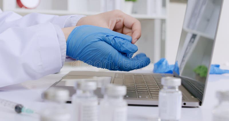 Doctor Take Off the Gloves after Get Off Work Stock Photo - Image of ...
