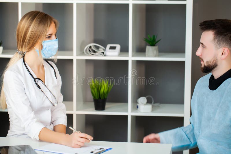 Doctor Takes a Patient in Hospital Office Stock Photo - Image of clinic ...