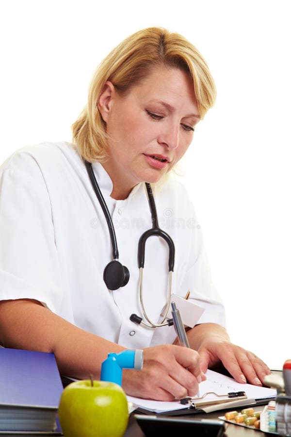 Doctor Taking Notes on Clipboard Stock Photo - Image of contract ...