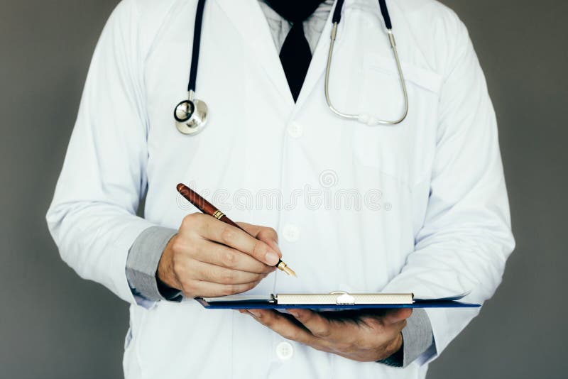 The Doctor is Taking Notes in the Hospital Stock Image - Image of exam ...