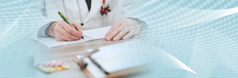 Doctor Taking Notes; Panoramic Banner Stock Image - Image of doctor ...