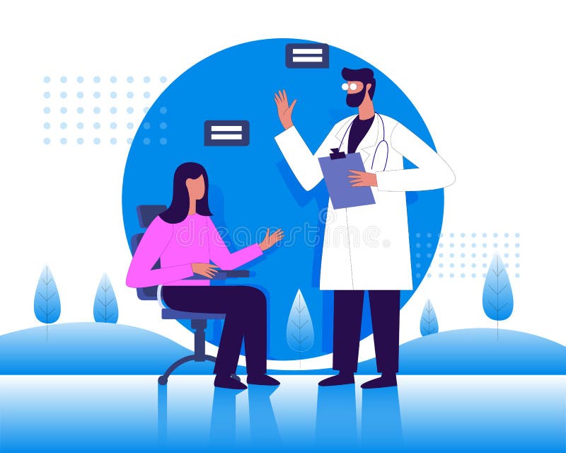 Doctor Talking To Patient Illustration Concept Vector Stock ...