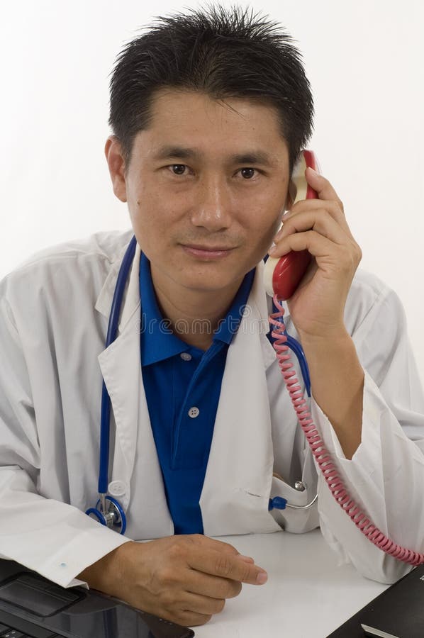 Doctor Talking To Patient on the Telephone Stock Image - Image of ...