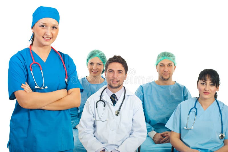 Doctor Teacher with Students Stock Photo - Image of nurses, classroom ...