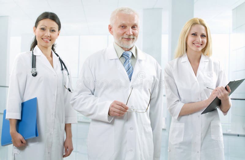Team Portrait of Medical Professionals Stock Photo - Image of gray ...
