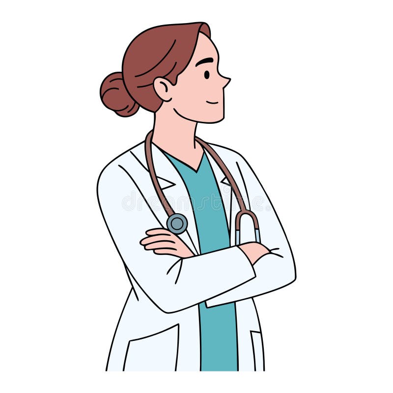 Doctor Thinking Confident stock illustration. Illustration of pondering ...