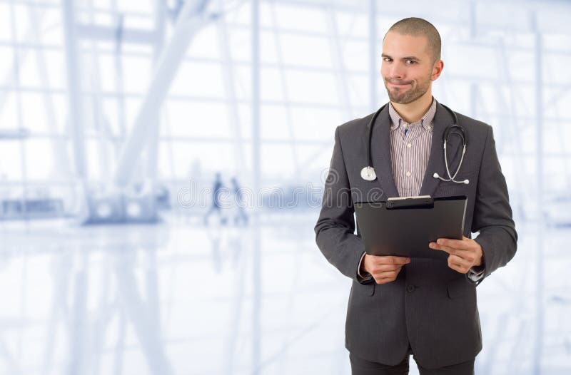 Doctor Thinking at the Hospital Stock Illustration - Illustration of ...