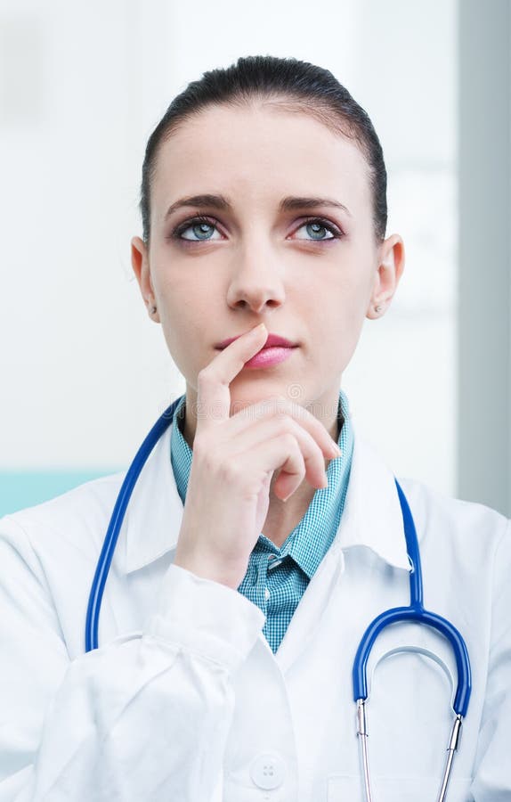 Doctor thinking stock photo. Image of questioning, hospital - 44562070