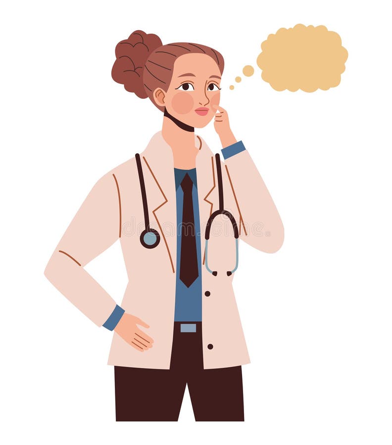 Doctor Thinking Reflection stock illustration. Illustration of isolated ...