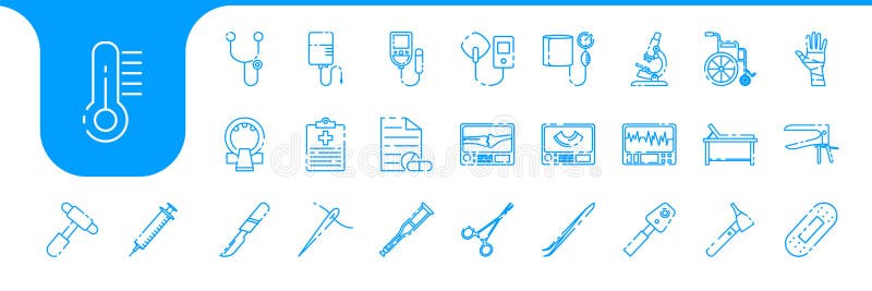 Doctor Tools Lines Vector Design Stock Illustration - Illustration of ...