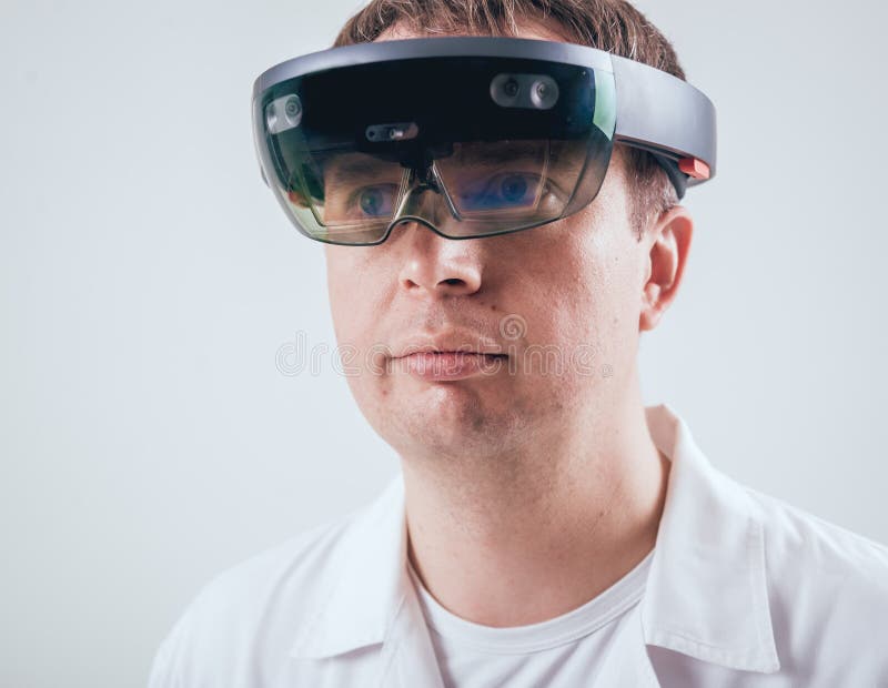 Doctor Uses Augmented Reality Goggles To Exam X-rays Film Stock Photo ... Doctor Uses Augmented Reality Goggles To Exam X-rays Film Stock Photo ...