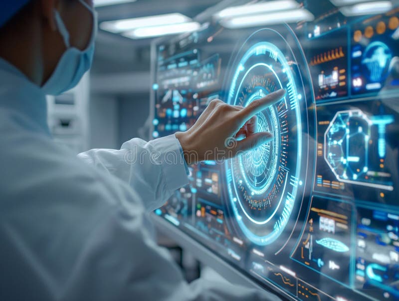 Doctor Using Advanced Medical Hologram Technology Data Generative Ai ...
