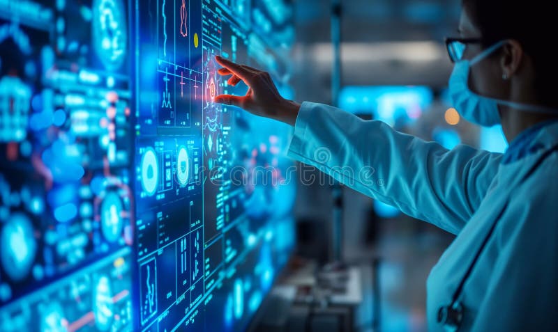 Doctor Using Advanced Medical Hologram Technology Data Generative Ai ...