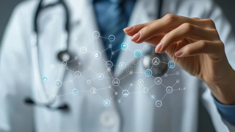 Doctor Using Advanced Virtual Interface for Medical Analysis with ...