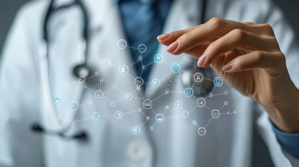 Doctor Using Advanced Virtual Interface for Medical Analysis with ...