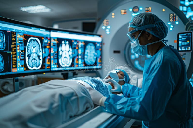A Doctor Using AI Technology Decision Support Systems. Stock Photo ...
