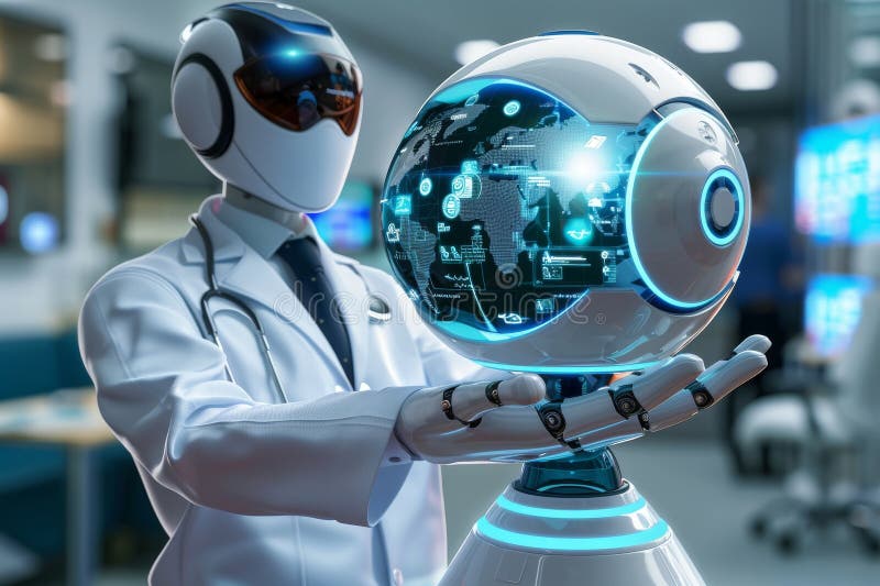 A Doctor Using AI Technology Decision Support Systems. Stock Photo ...