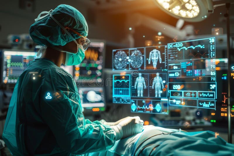 A Doctor Using AI Technology Decision Support Systems. Stock Image ...