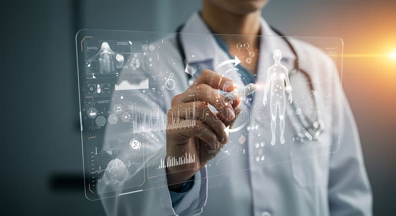 Doctor Using Futuristic Digital Interface for Medical Diagnosis and ...