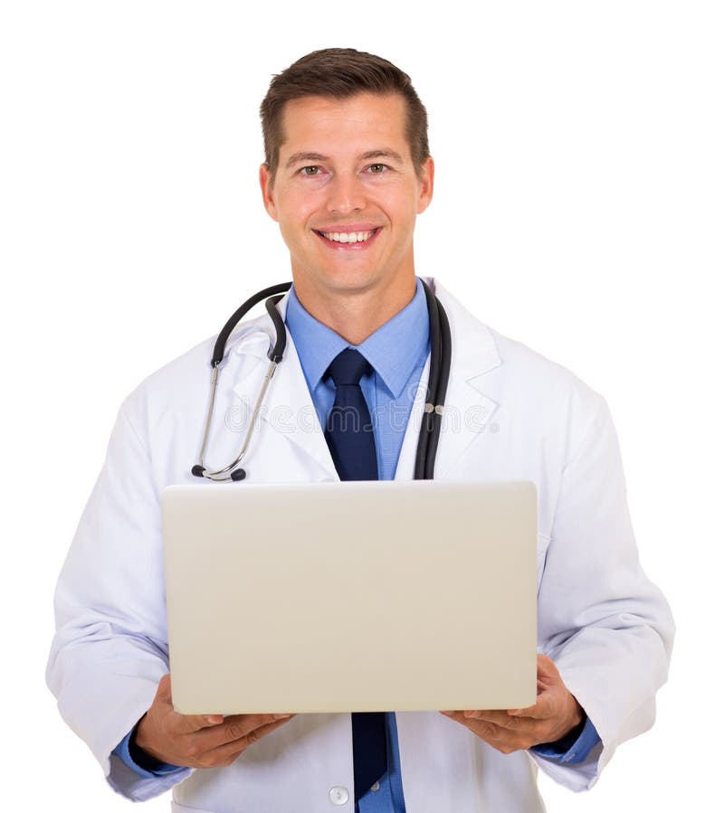 Doctor using laptop stock photo. Image of medicine, doctor - 8107202