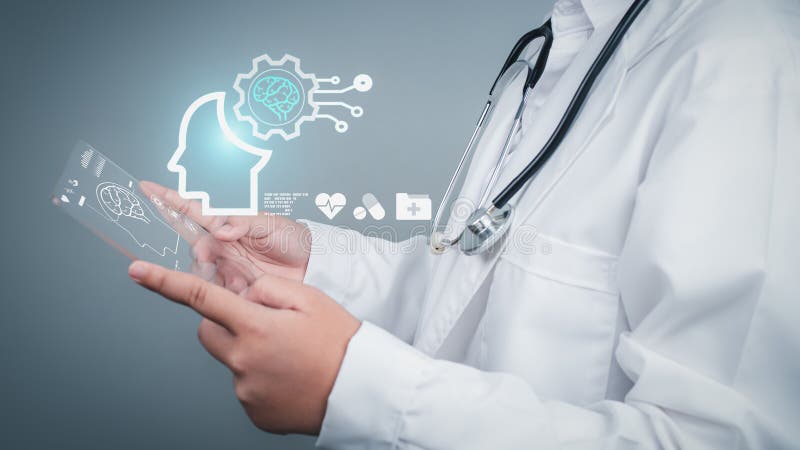 Doctor is Using Show Screen for Medical Diagnostic Analysis on Modern ...