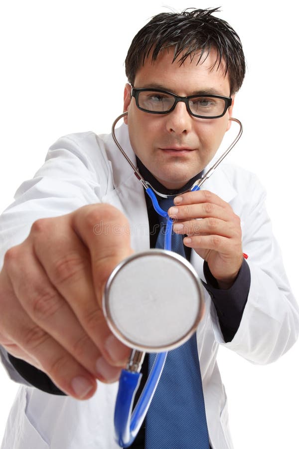 Doctor using stethoscope stock image. Image of chestpiece - 4337629