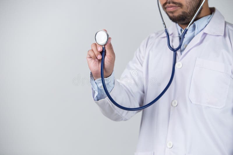 Doctor Using Stethoscope in Hospital Stock Image - Image of connection ...