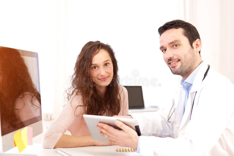 Doctor Using Tablet To Inform Patient Stock Image - Image of tablet ...