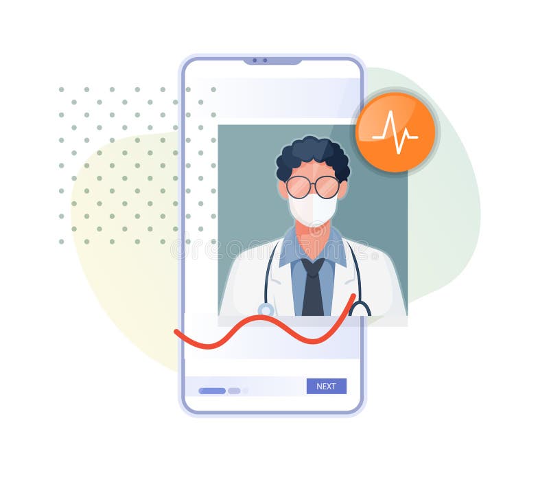 Doctor Using Telemedicine Platform on Mobile - Illustration Stock ...