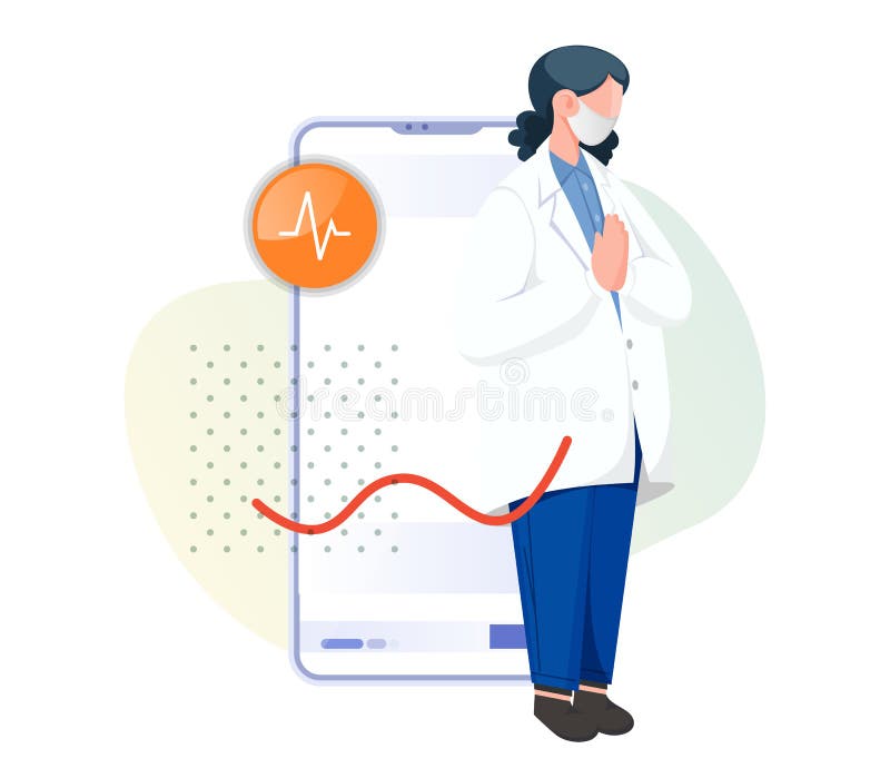 Doctor Using Telemedicine Platform on Mobile - Illustration Stock ...