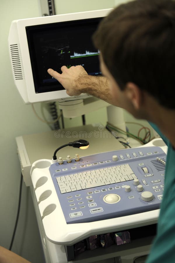 Doctor Using Ultrasound Machine Stock Image - Image of human, vertical ...