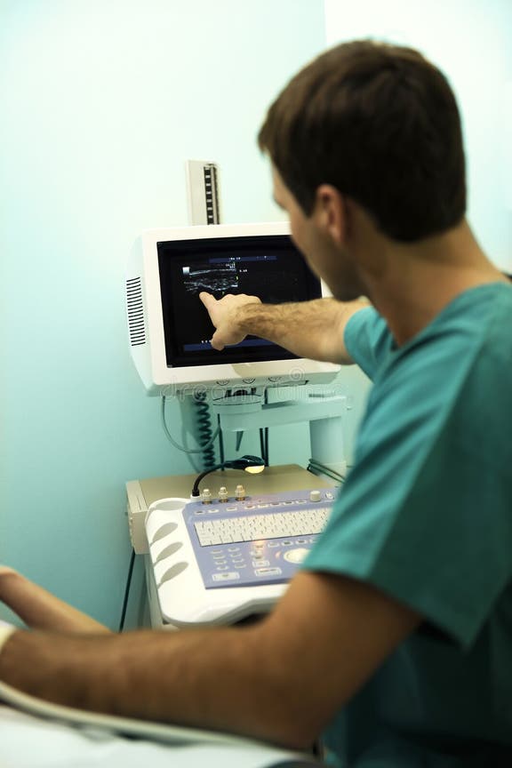 Doctor Using Ultrasound Machine Stock Photo - Image of worker, hospital ...