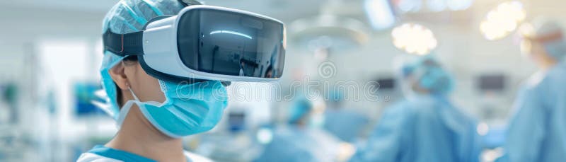 Doctor Using VR Headset for Immersive Surgery Training in Hospital ...
