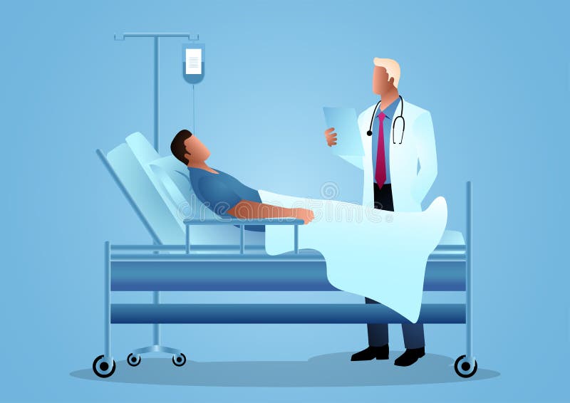 Doctor Visiting His Patient Stock Vector - Illustration of clinic, help ...