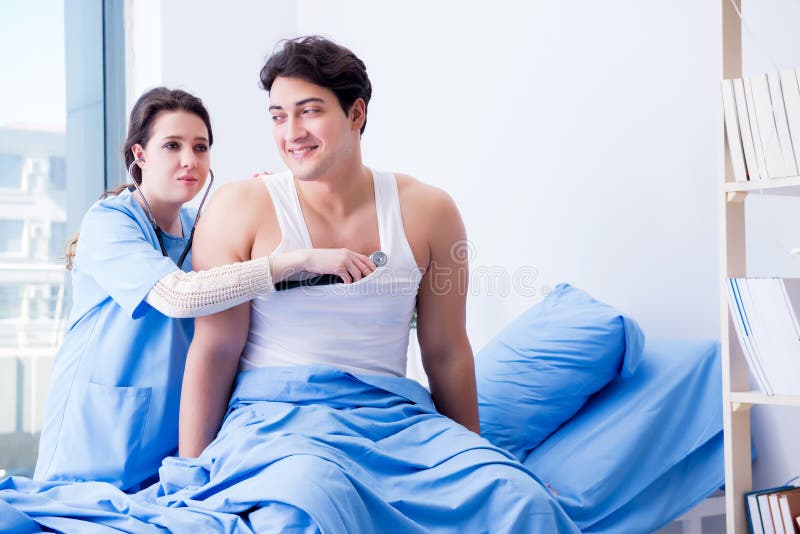 The Doctor Visiting Patient in Hospital Room Stock Image - Image of ...