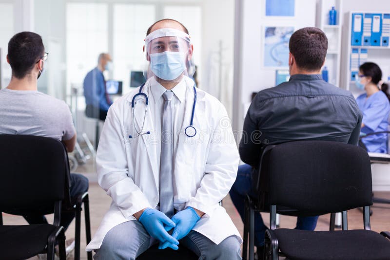 Doctor with Visor Against Coronavirus Stock Image - Image of male ...
