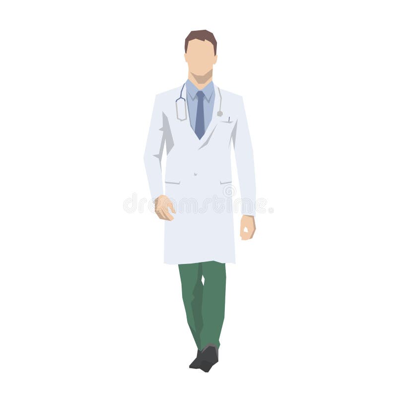Doctor Walking, Isolated Vector Illustration. Medical Flat Design ...