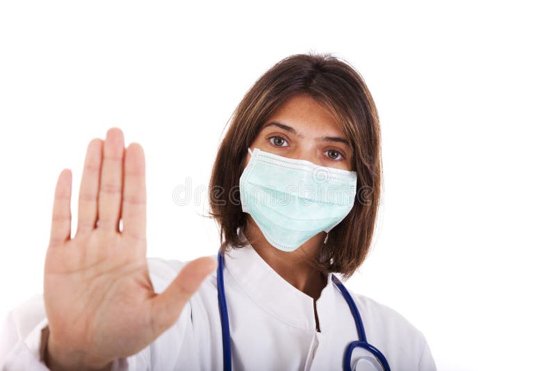 Doctor warning stock photo. Image of brunette, attitude - 12510834