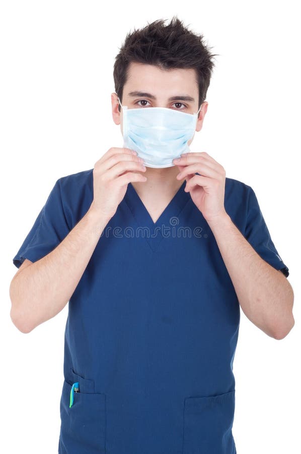 Headshot or Portrait of a Man Doctor Wearing Surgeon Mask Stock Image ...