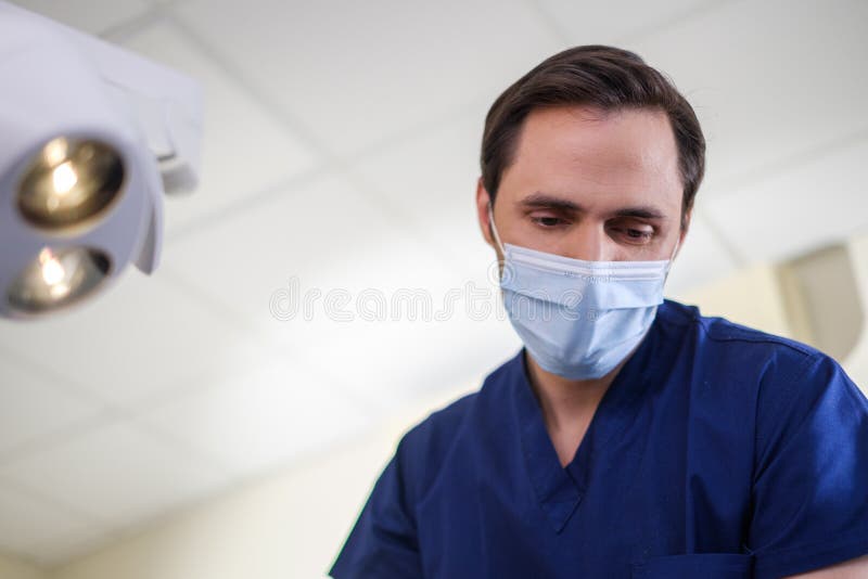 Doctor Wearing Protective Mask in a Hospital Stock Image - Image of ...