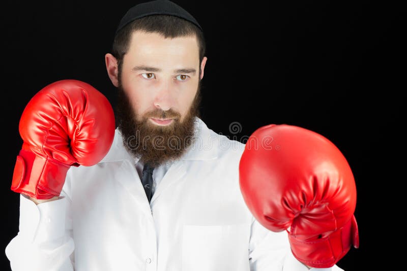 Doctor Wearing Red Boxing Gloves. Stock Photo - Image of boxing ...