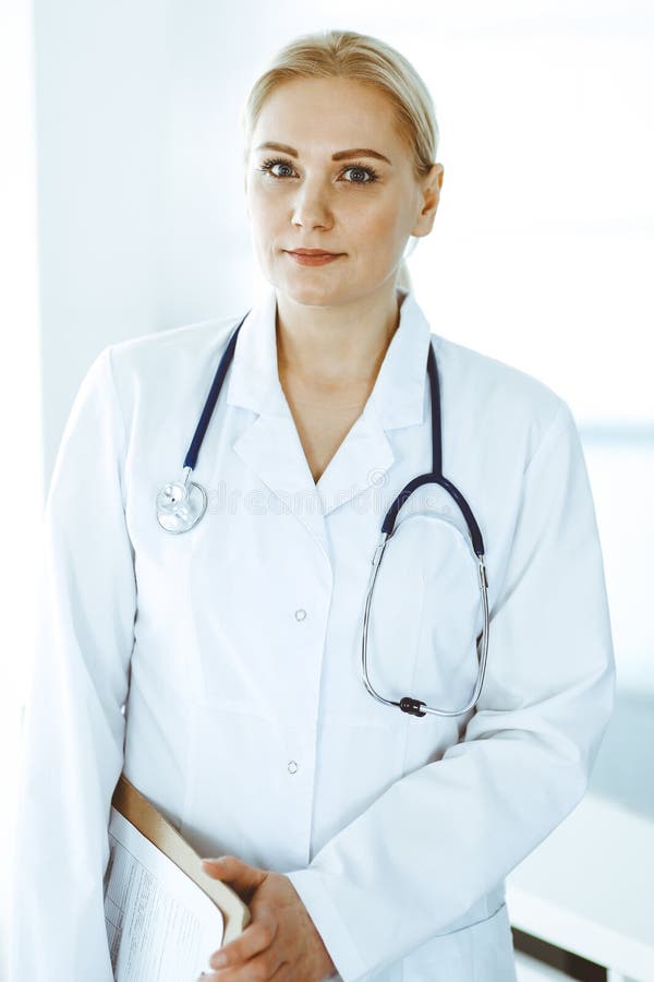 Doctor Woman Adult Standing Straight in Hospital Office, Portrait ... Doctor Woman Adult Standing Straight in Hospital Office, Portrait ...