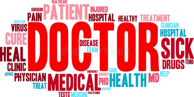 Doctor Word Cloud stock vector. Illustration of healthy - 108485670