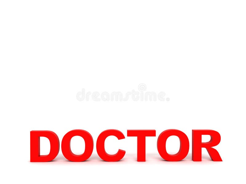 Doctor word in red color stock illustration. Illustration of ...